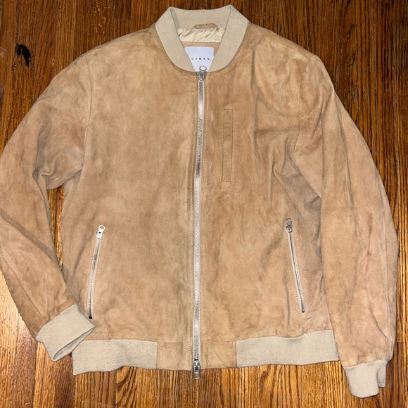 Topman | Jackets & Coats | Topman Tan Camel Suede Bomber Jacket Size L ...